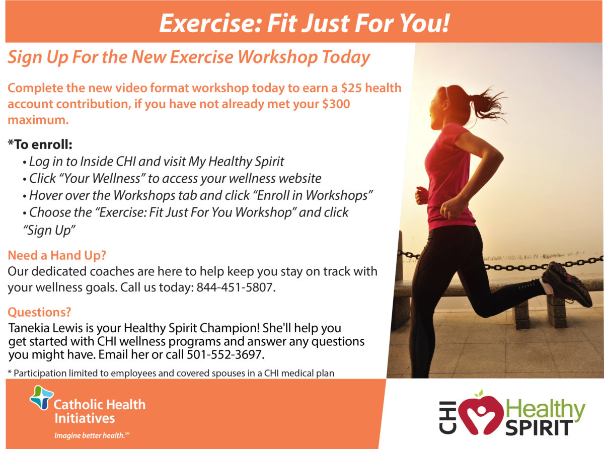 Sign Up For the New Exercise Workshop – One Spirit Blog